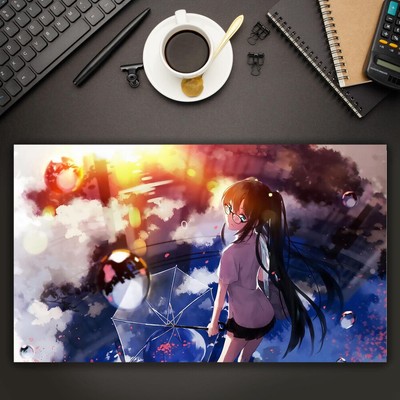 Anime Original Umbrella Bubble Blue Eyes Long Hair Gla Playmat mat CCG ...