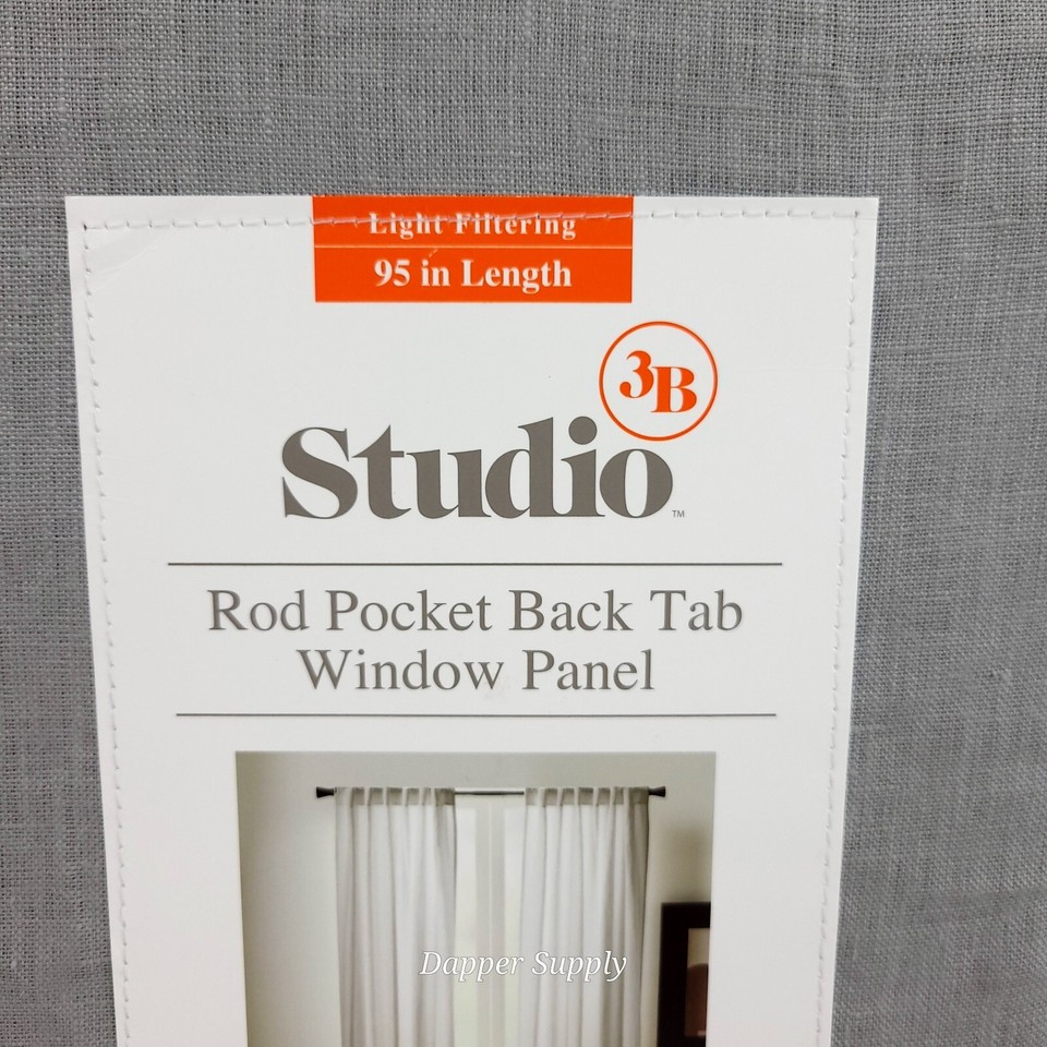 Studio 3B Rod Pocket Back Tab Window Panel Belgian Linen 50x95" Oeko ...