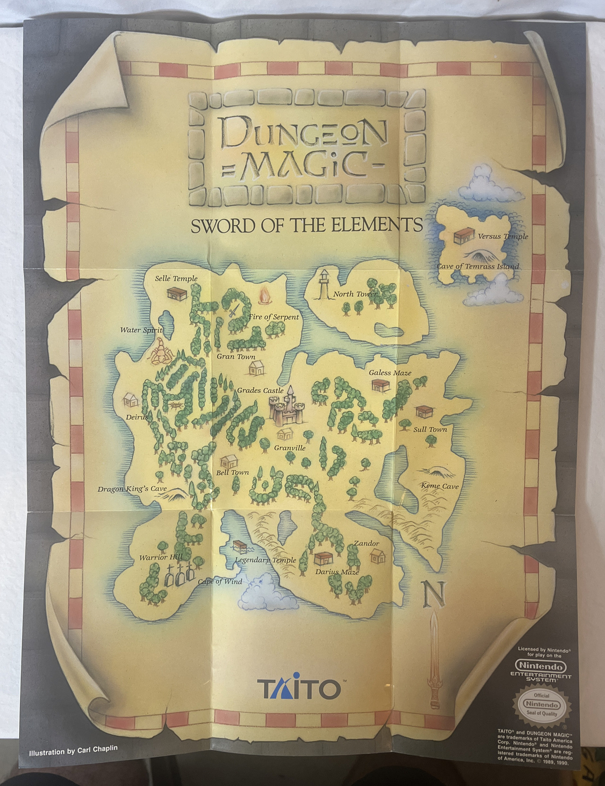 Dungeon Magic Sword of the Elements Nintendo NES Authentic Tested w ...