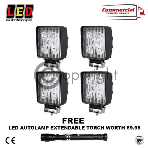 LED AUTOLAMPS 10915BM, 15W SQUARE WORK LAMP 12/24V TRUCK TRAILER VAN ...