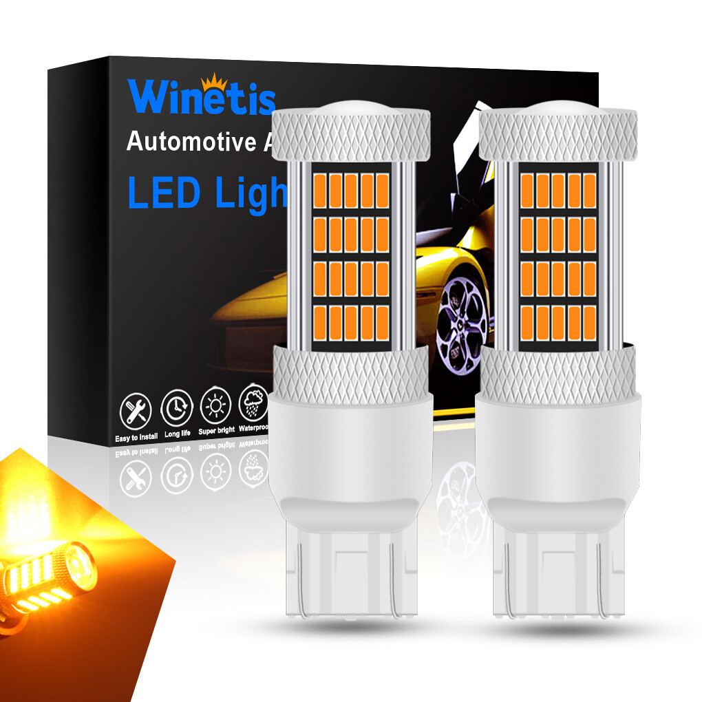Winetis 2X LED Front Rear Turn Signal Light Blinker Bulbs 7441 7440 ...