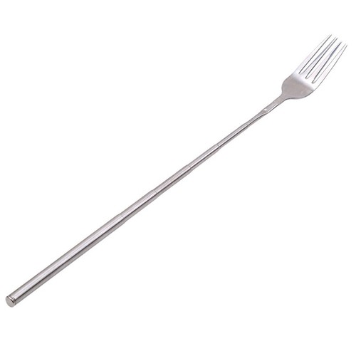 Silver Stainless Extendable Fork Dinner Fruit Dessert Long Cutlery Meat ...