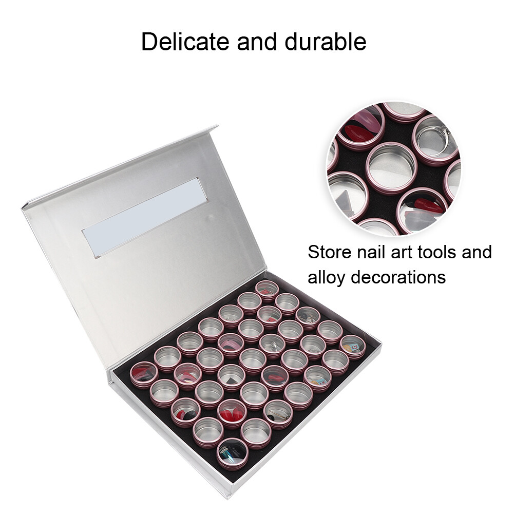 35 Slots Empty Nail Manicure Jewelry Storage Box Case Holder Nail Art ...
