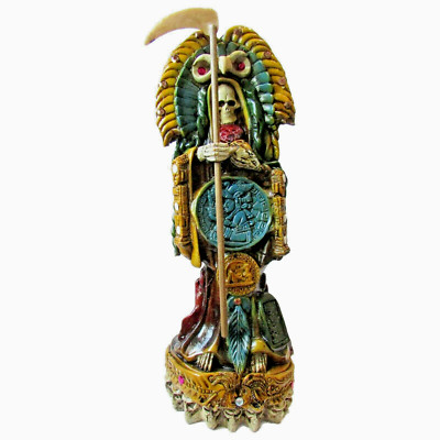 Santa Muerte Azteca Curada 40 cm / Aztec Holy Death Statue w/Calendar ...