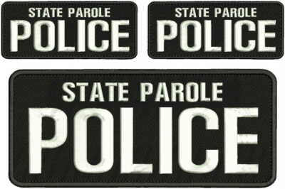 State PAROLE POLICE patch 4x10 and two 2x5 hook white | eBay