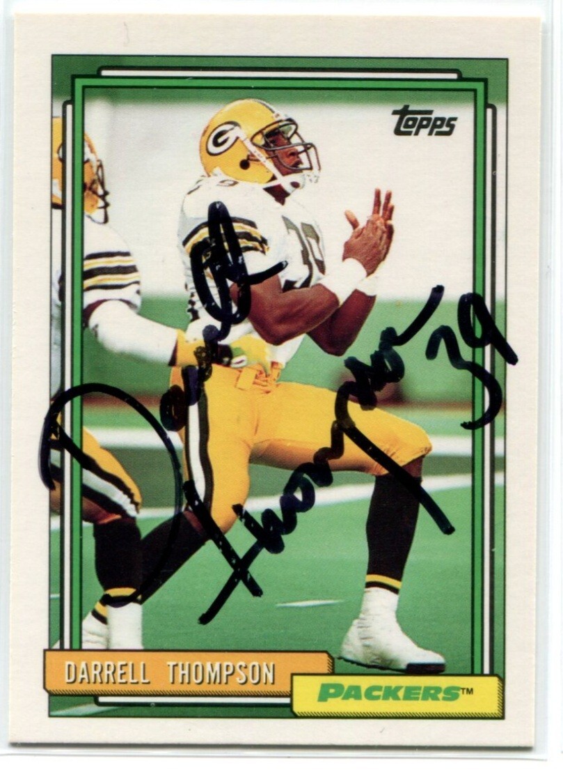 DARRELL THOMPSON Signed 1992 Topps Football AUTO Authentic AUTOGRAPH ...