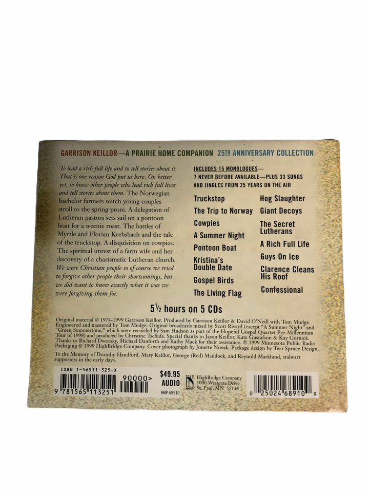 A Prairie Home Companion 25th Anniversary CD's [Audio] by Garrison ...