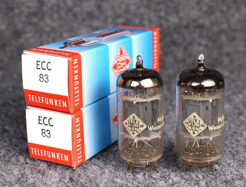 (2) Telefunken ECC83 50's Ribbed Plate Tubes ~ 12AX7/CV4004/5751 ...