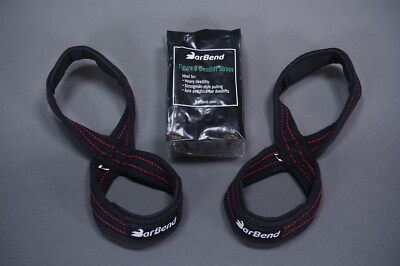 BARBEND HIGH QUALITY FIGURE 8 DEADLIFT THICK-BAR LIFTING STRAPS, 12" XL ...