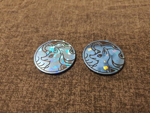 Alolan Ninetales Blue Pokemon Coin/Token/Counter, Official TCG, Rare ...