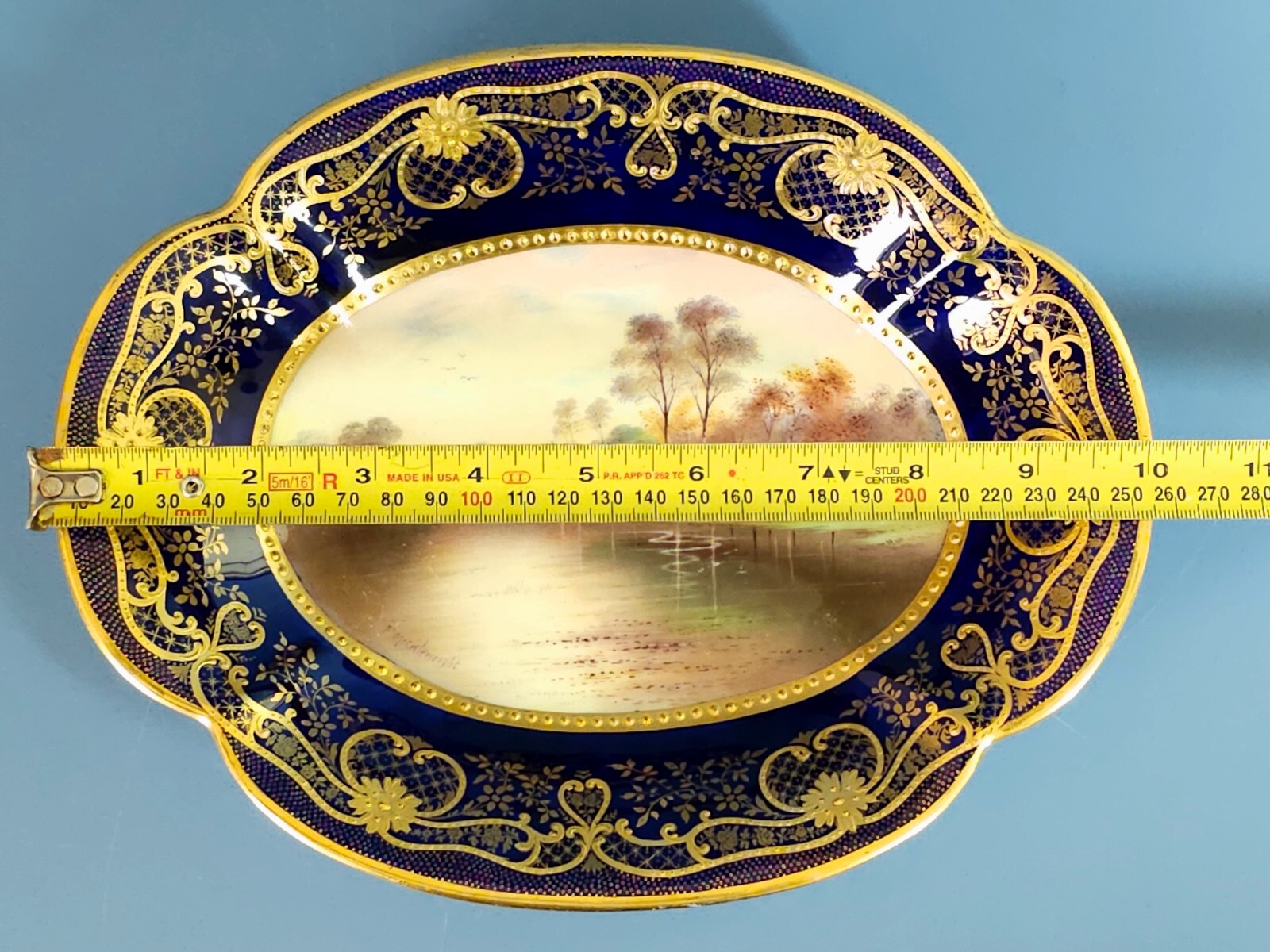 Paragon Porcelain oval dish, Titled Autumn Leaves, Signed F ...