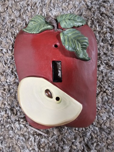 Apple Light Switch Plate Cover Handpainted Missing 1 Screw | eBay
