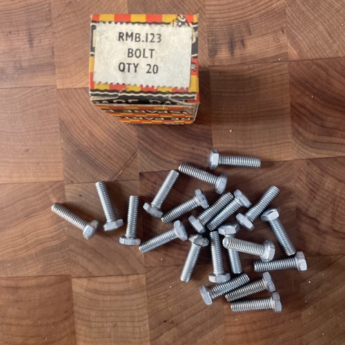 Vintage NOS Box of 20 RALEIGH Chrome Bolt RMB.123 • 3/16" x 3/4". (NJ ...