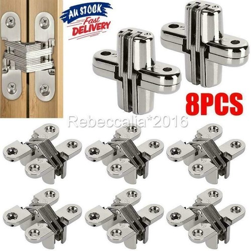 8x/set Invisible Cross Hinge Hidden Concealed Cabinet Cupboard Door ...