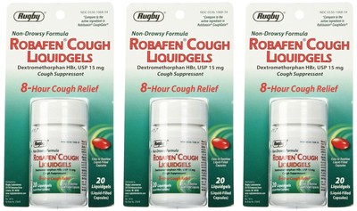 Robafen Cough Liquidgels Dextromethorphan HBr, USP 15mg, 20 Liquidgels ...