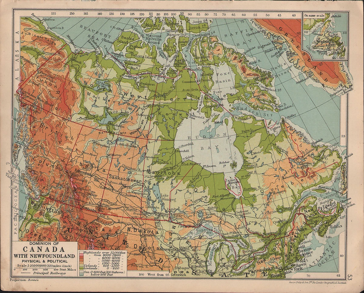 Physical Quebec Map