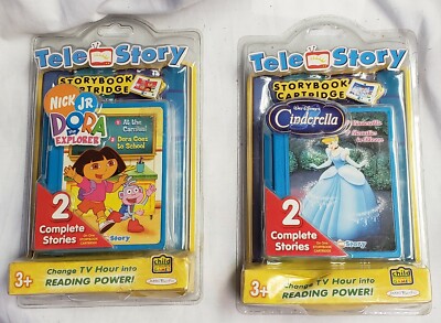 TeleStory Cinderella & Dora Storybook Cartridge Walt Disney 2 Complete ...