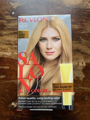 LOT 2 Revlon Salon Color Permanent Dye Color Booster Kit 8G Medium ...