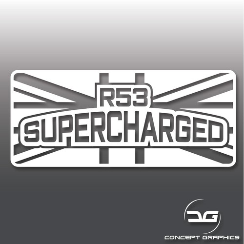 Union Jack Supercharged R53 Car Vinyl Decal Sticker Fits Mini Cooper S ...