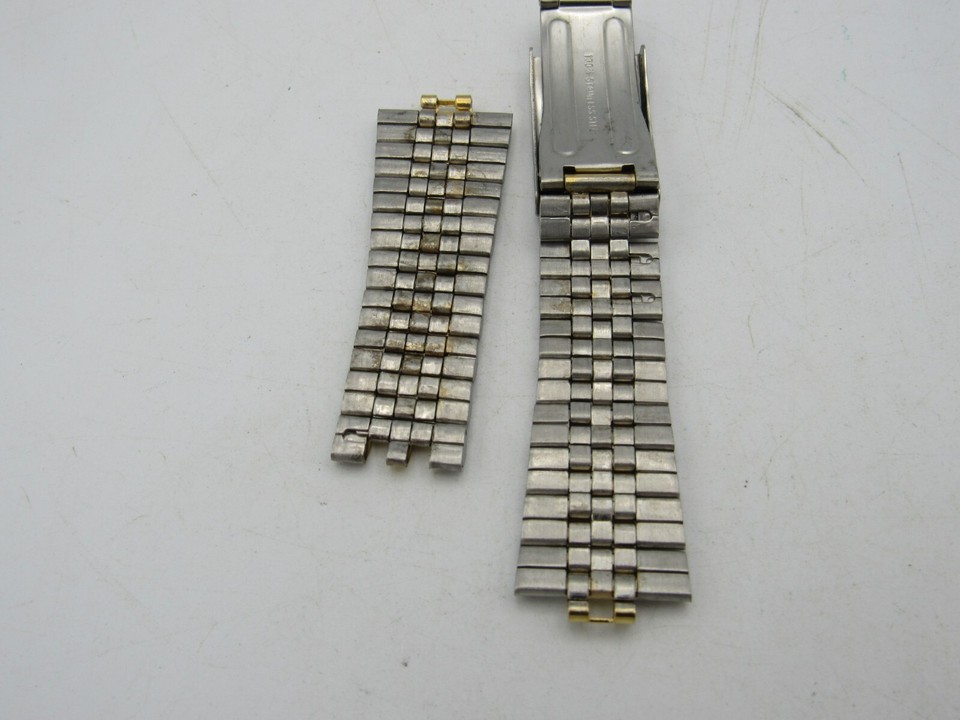 Vintage Two Tone SS Watch Band Bracelet Strap 20mm 5.5" for Parts ...