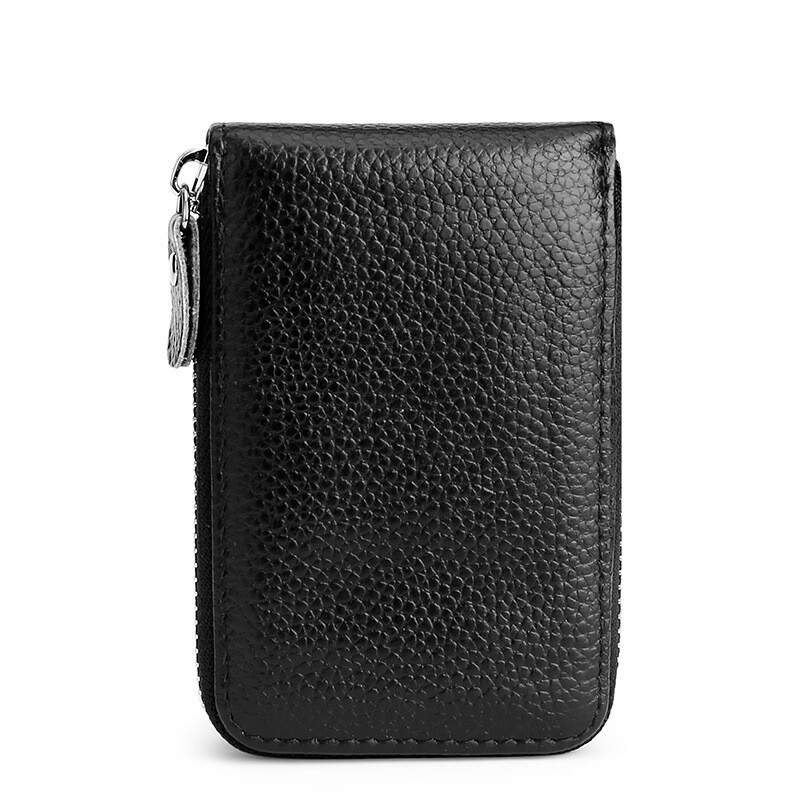 RFID Blocking Card Holder Leather Credit Card Case Wallet Zip Around ...