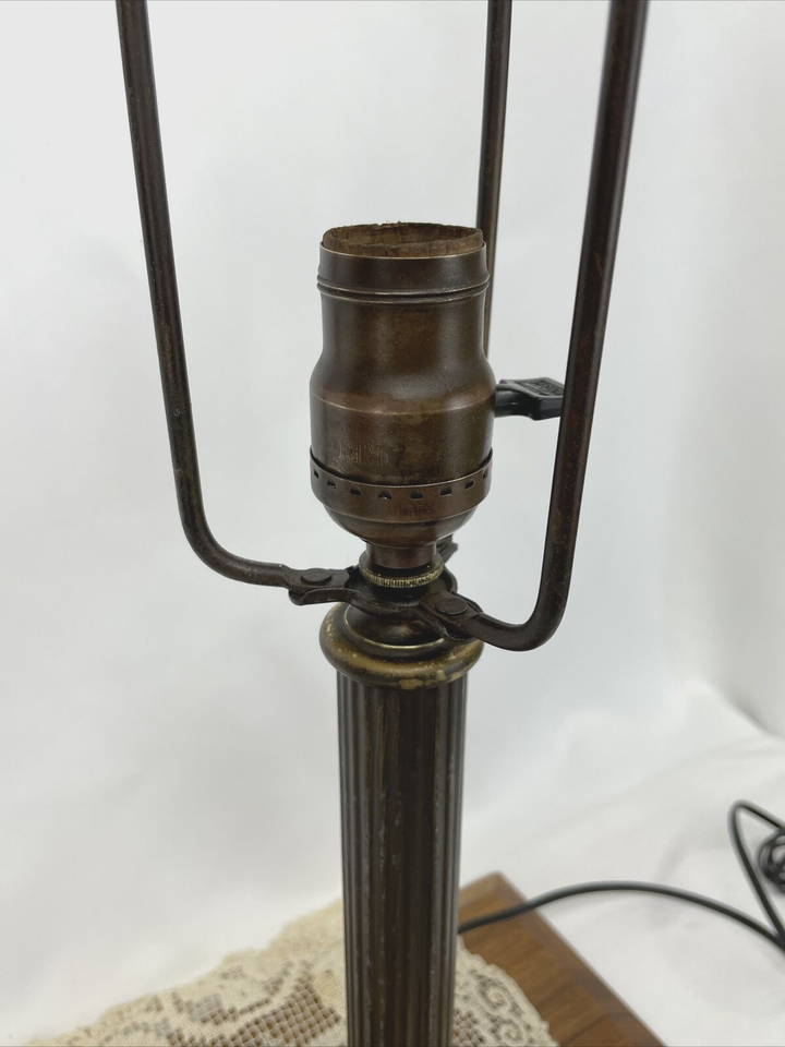 Antique Vtg MILLER Converted Gas Table Lamp Arts & Crafts Victorian ...