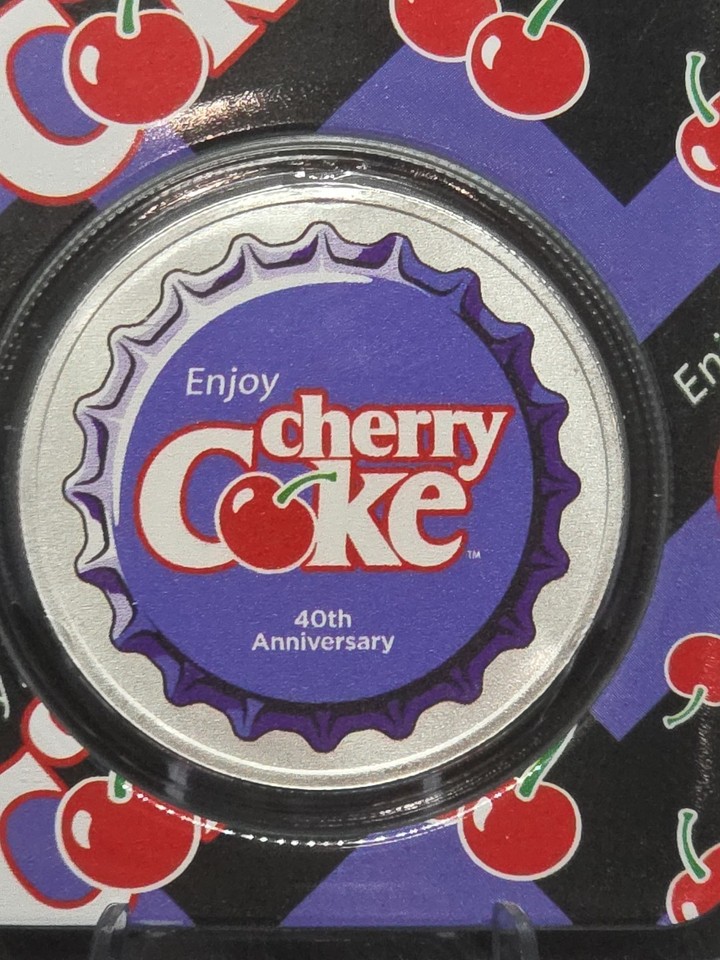 Apmex Cherry Coke ® 1 Troy Oz Silver Bottle Cap/Assay/COA! 999 Fine AG🍒 ...