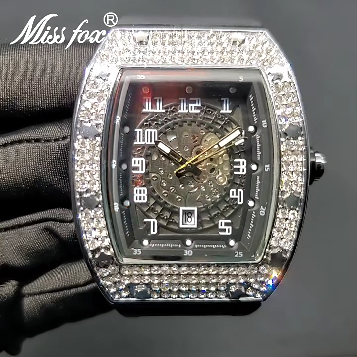 Men's Custom Bling Luxury Ice out Watch Sport Iced Simulated VVS ...