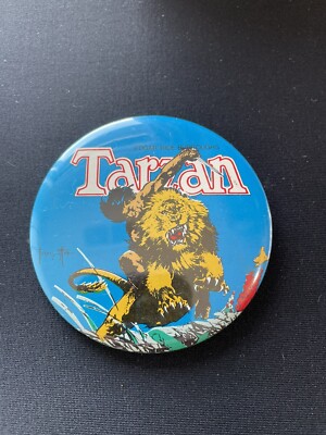 Vintage Tarzan 1973 Button Pinback by Edgar Rice Burroughs FRANK ...