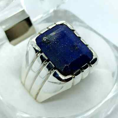 Mens Lapis Ring Lajward Ring Sterling Silver Lapis Ring For Man Blue ...