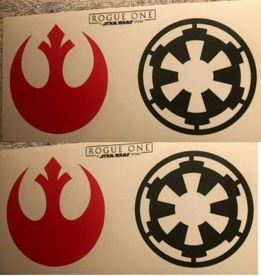 2 OF EACH STAR WARS ROGUE ONE EMBLEMS STICKERS APPROX 3" ROUND | eBay
