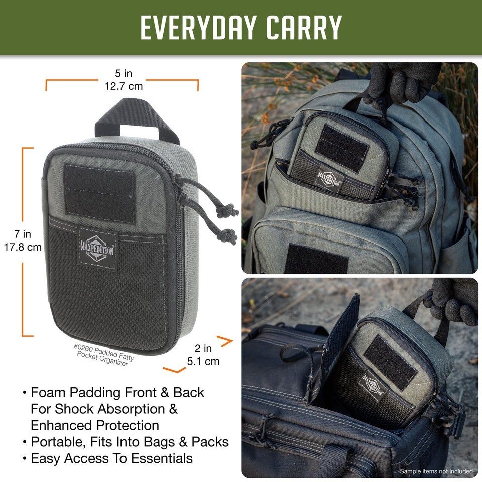 MAXPEDITION Padded Fatty Pocket Organizer (5” x 2” x 7”) EDC Pouch ...