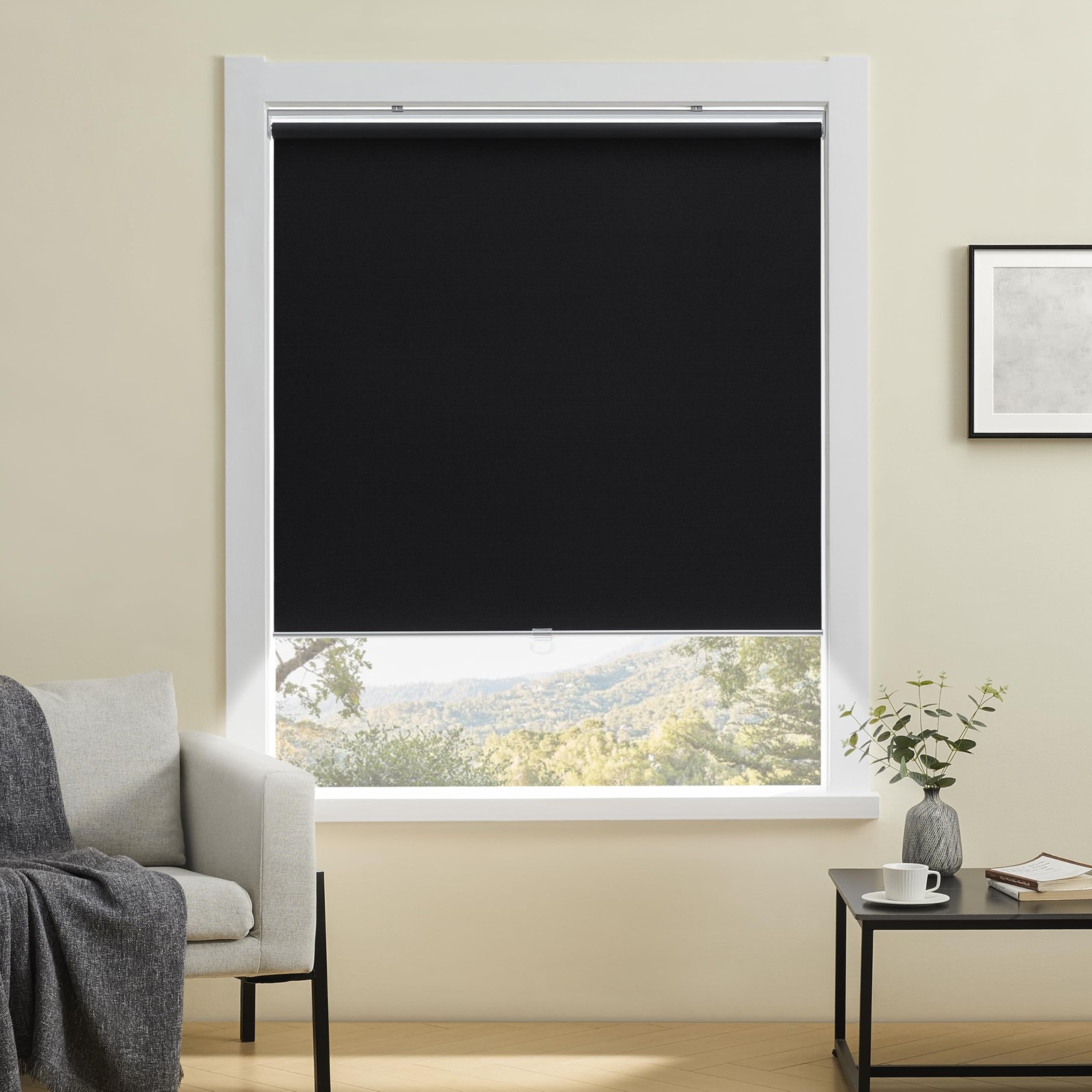 Cordless 100% Blackout Roller Shades for Windows,UV Protection Pull ...