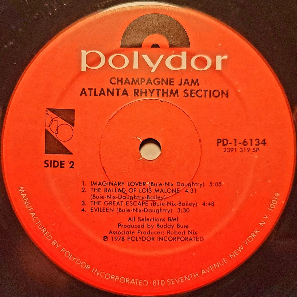 ATLANTA RHYTHM SECTION Champagne Jam Vinyl Lp 1978 US 1st Press Polydor ...