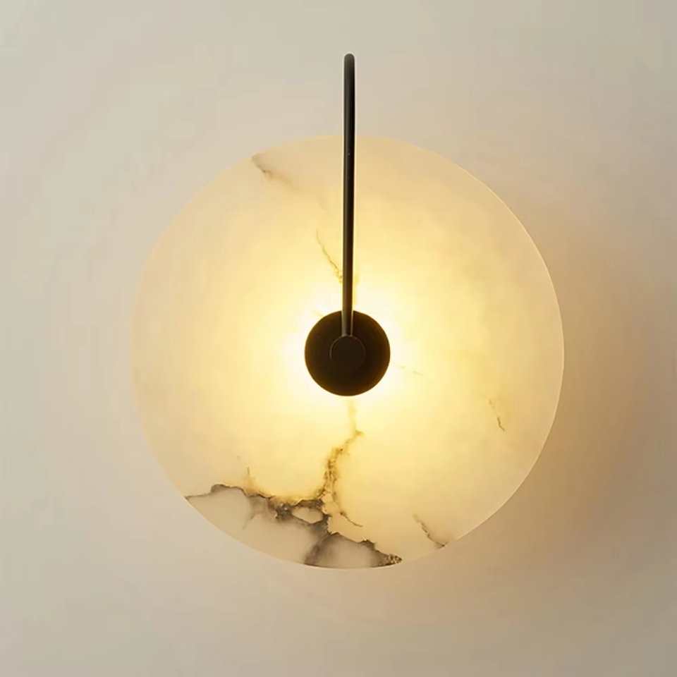 Modern LED Marble Wall Sconce Light Fixture Alabaster Lamp Living Room ...