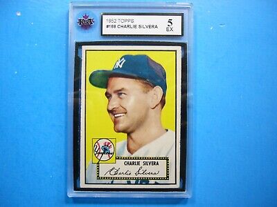1952 TOPPS MLB BASEBALL CARD #168 CHARLIE SILVERA ROOKIE KSA 5 EX SHARP ...