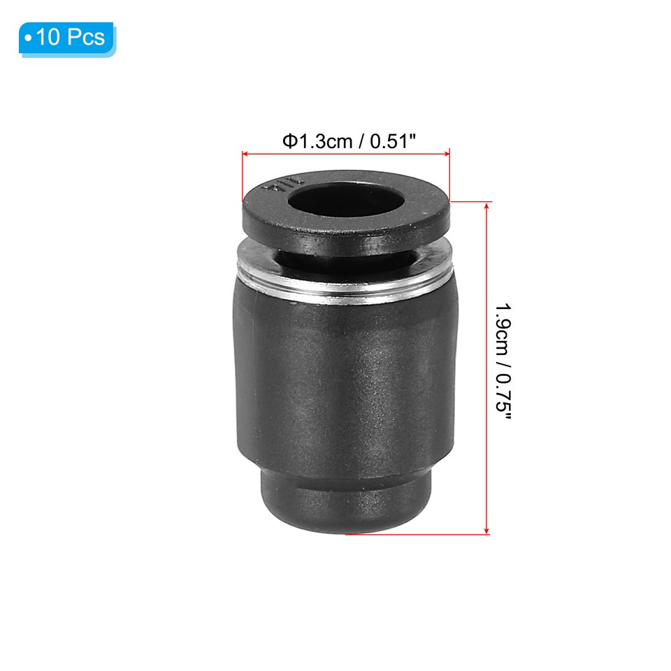 10 Pcs 1/4 Inch Push to Connect Air Fitting Plugs Pneumatic Cap Style ...