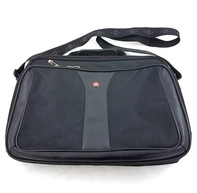 Swiss Army Black Nylon Computer Laptop Shoulder Messenger Bag Briefcase ...