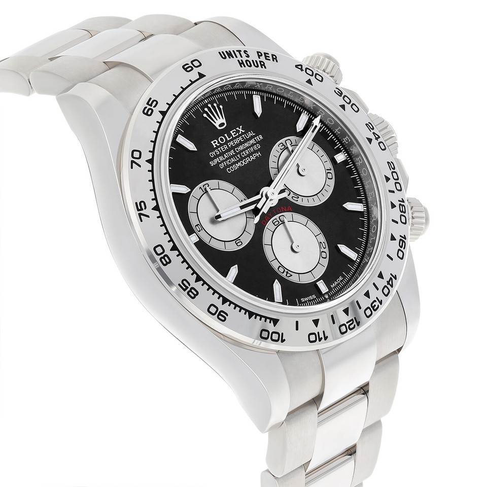 Rolex Cosmograph Daytona 18k White Gold Watch Black Dial "Baby LeMans ...