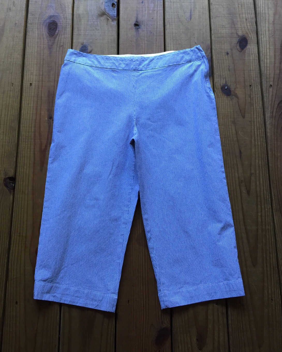 Liz Claiborne Audra women's petite 12 blue white striped nautical ...