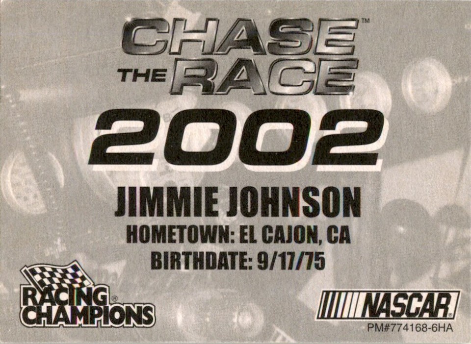 2002 Racing Champions Chase the Race Jimmie Johnson #NNO NASCAR Racing ...