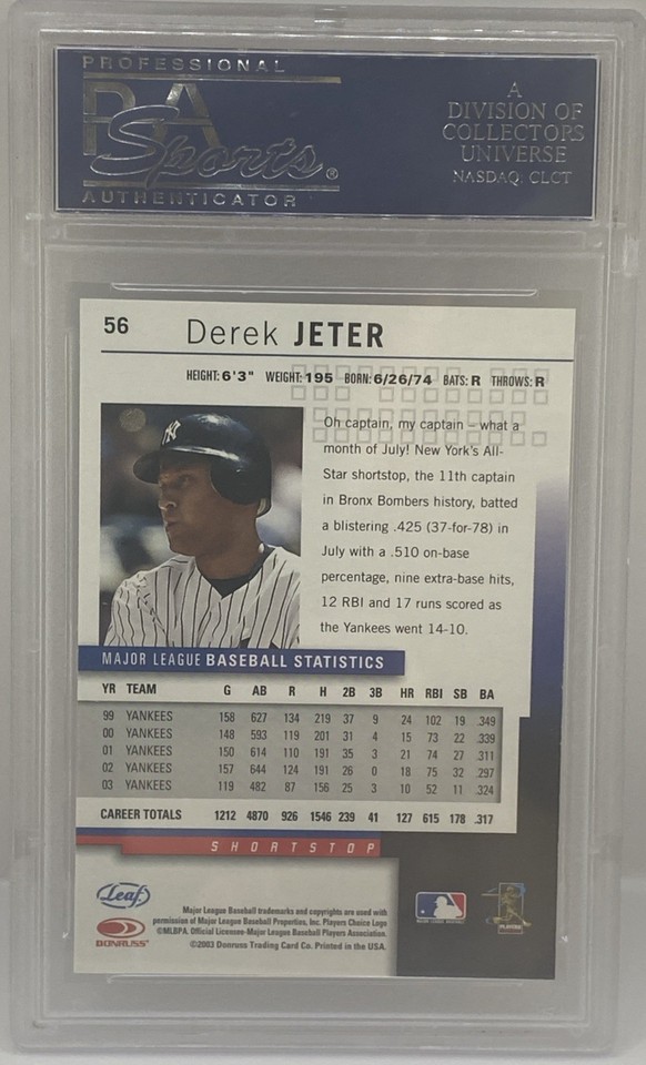 2004 Leaf #56 Derek Jeter BASEBALL New York Yankees | eBay