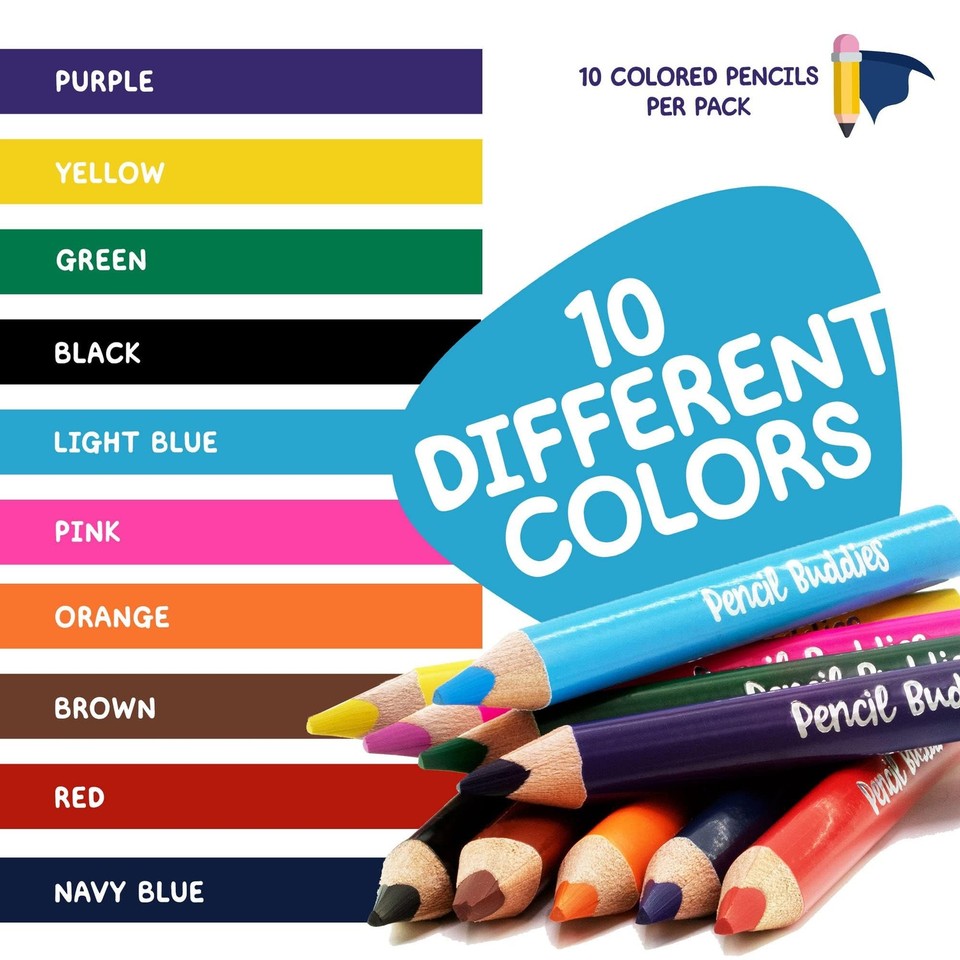Color Pencils Set For Kids (2 Sets) - Short Fat Triangle Pencils for ...