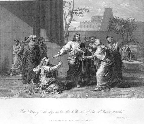 JESUS MIRACLE, EXORCISM OF Syrophoenician WOMAN ~ 1846 Bible Art Print ...