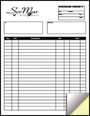 100 INVOICES, RECEIPT, 2 part, Blk Ink, CUSTOM PRINTED, letter size 8.5 ...