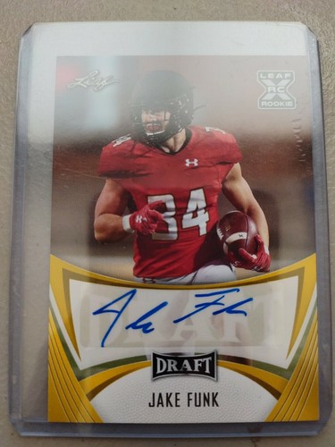 2021 Leaf Draft Jake Funk Gold Parallel Auto L.A. Rams Maryland | eBay
