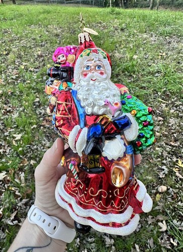Christopher Radko Big And Bountiful Santa Glass Christmas Ornament | eBay