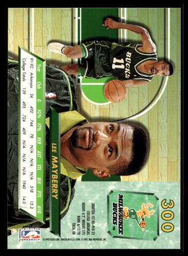 1992 Ultra Lee Mayberry #300 Milwaukee Bucks Near mint or better | eBay