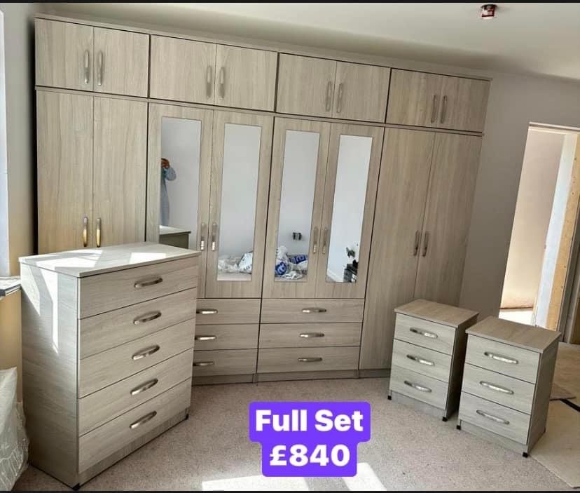 Brand New Big 10ft Wide 8 Doors Wardrobe With Drawers/Mirrors Only £480 ...
