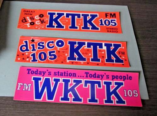 Vintage WKTK 105 FM Baltimore Radio Station 3 Different Bumper Sticker ...